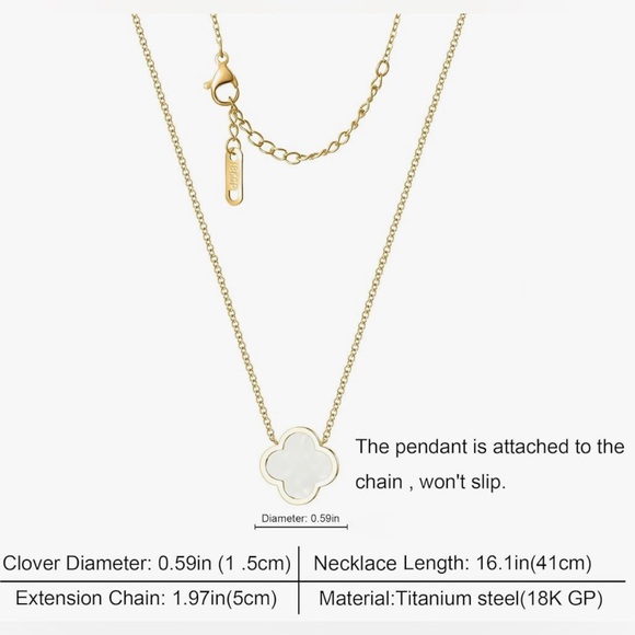 Jewelry | Nwt Unique Four Leaf Clover Necklace18k Gold Plated Multiple ...